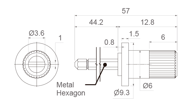 Narinco- Potentiometer Shaft Spindle