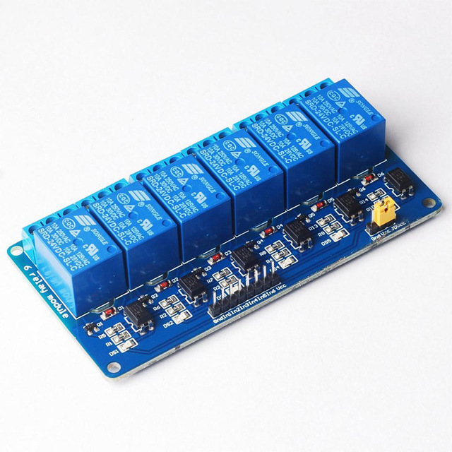 Narinco- 5V 6 Ch Opto-isolated Relay Module Arduino